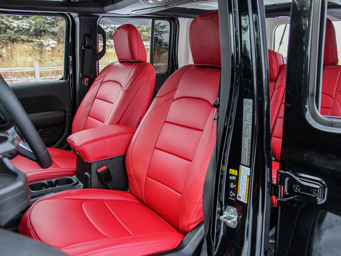 Jeep Seat Covers - Red Napa Leather Wrangler JLU